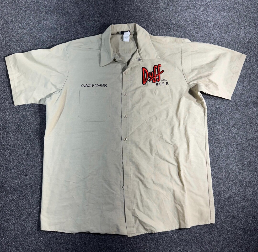 The Simpsons Universal Studios Collared Shirt Mens XL Duff Beer Quality ...