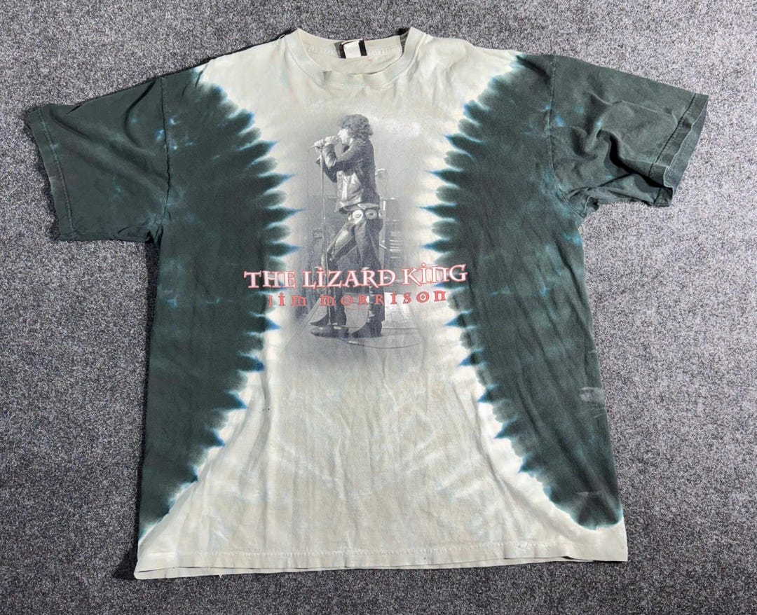 Vintage Liquid Blue Jim Morrison the Lizard King Tie Dye Tshirt Size XL ...