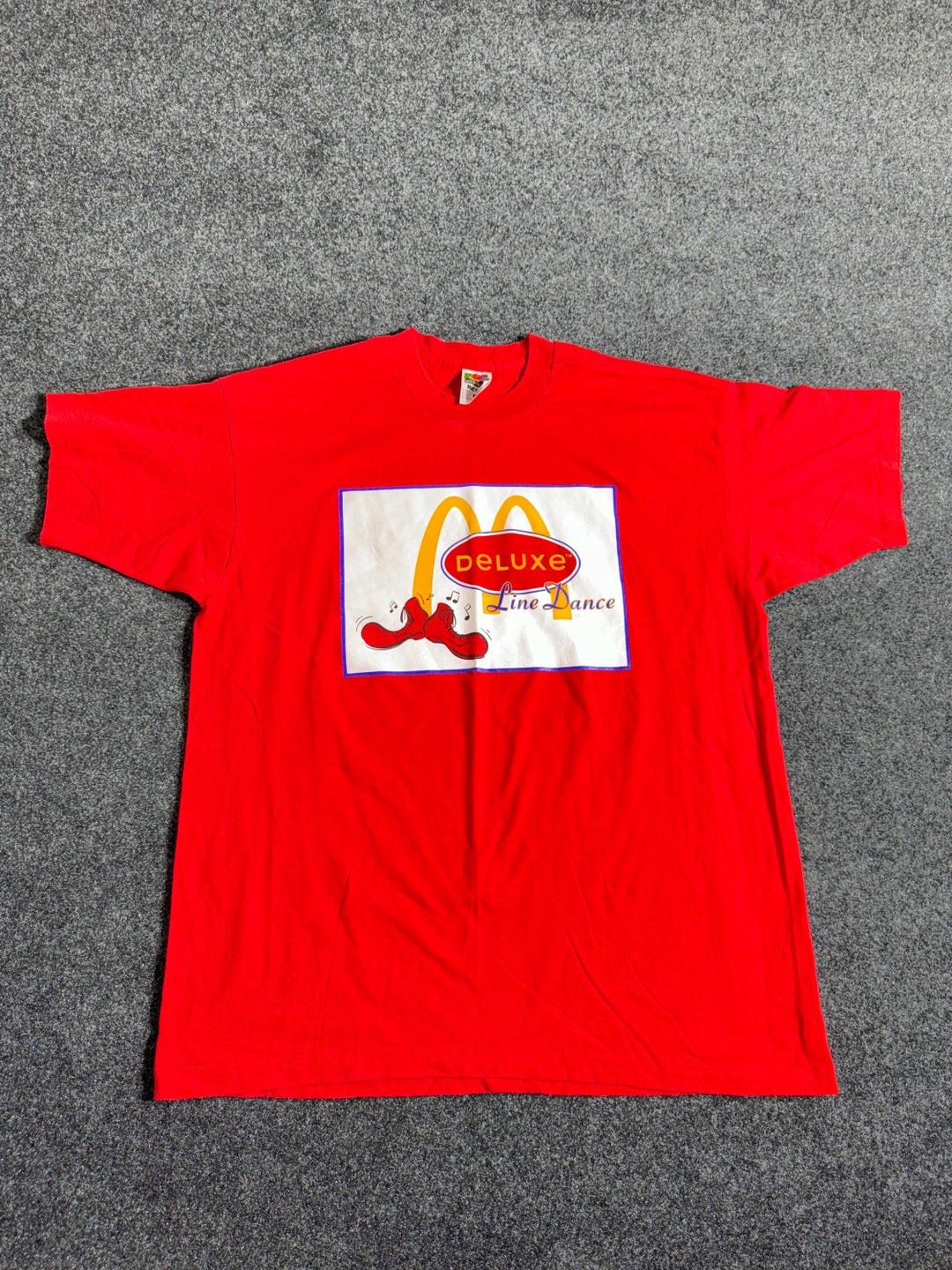 Vintage 90s Mcdonalds Ronald Mcdonald Line Dance Promo T Shirt Red Size ...