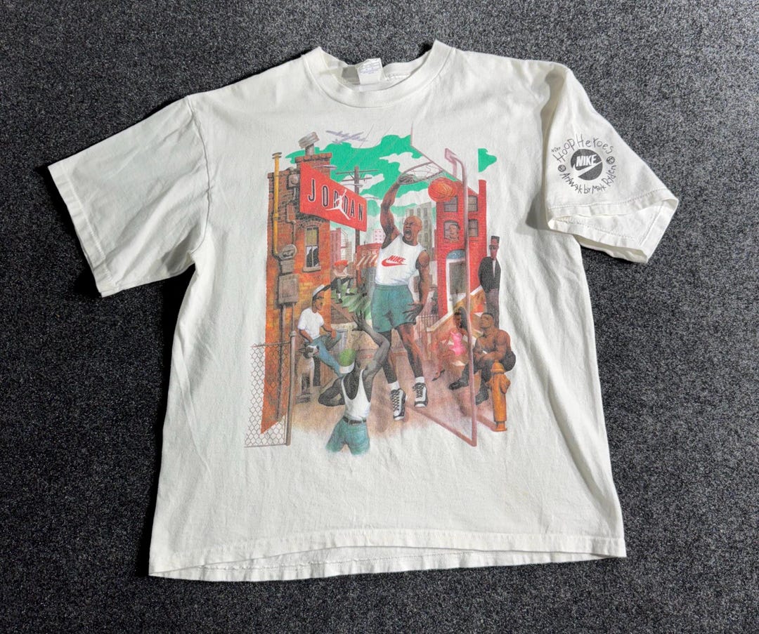Nike Vintage Michael Jordan Hoop Heroes T-shirt Size Medium Rare Art - Etsy