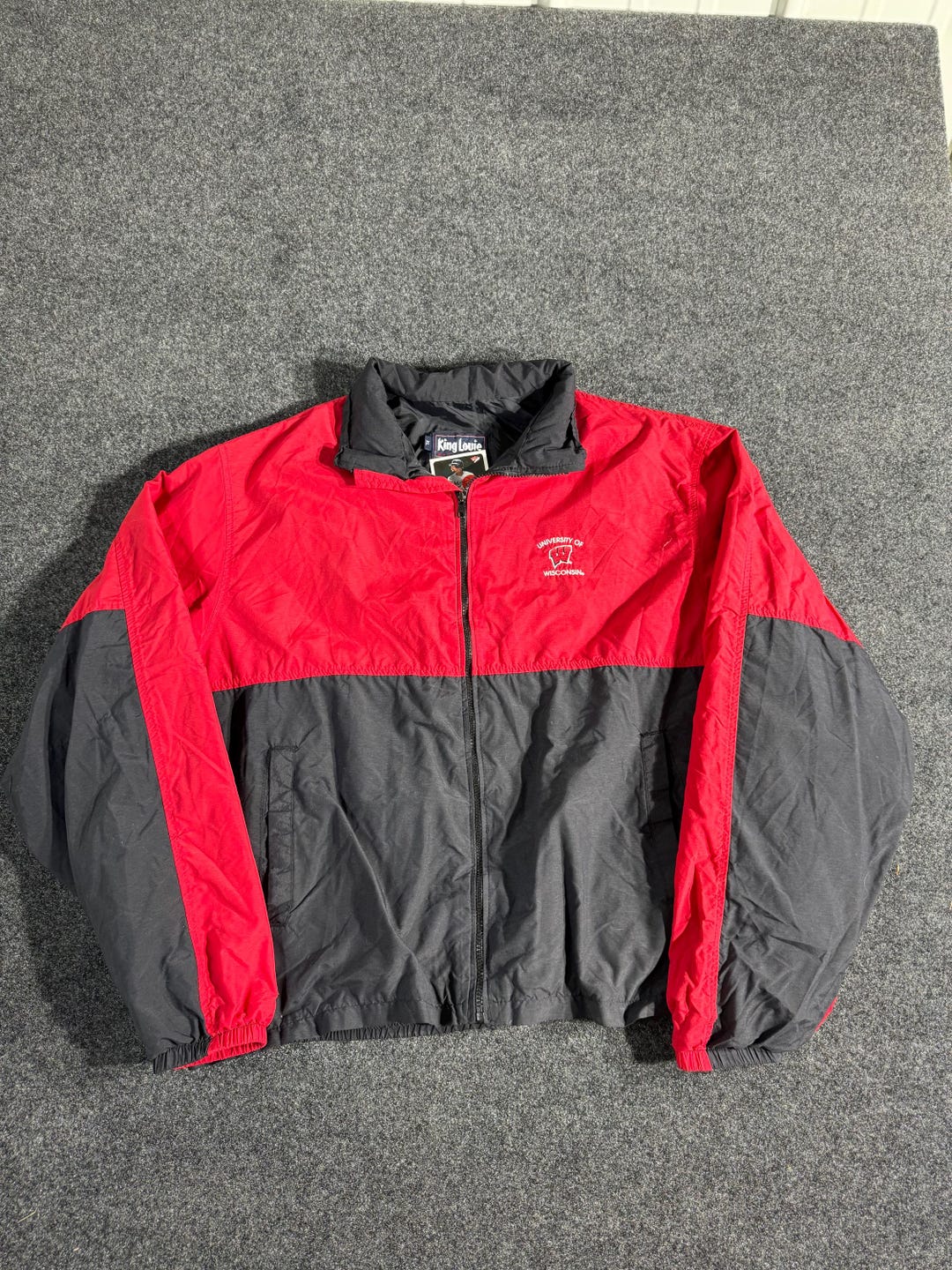Vintage 90s University of Wisconsin Badgers Windbreaker Jacket Size XL ...