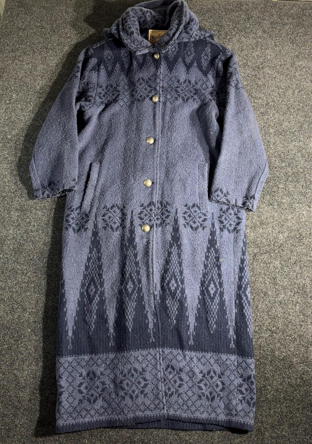 Vintage Woolrich Southwest Aztec Wool Blanket Long Hooded Wool Coat ... Vintage Woolrich Southwest Aztec Wool Blanket Long Hooded Wool Coat ...