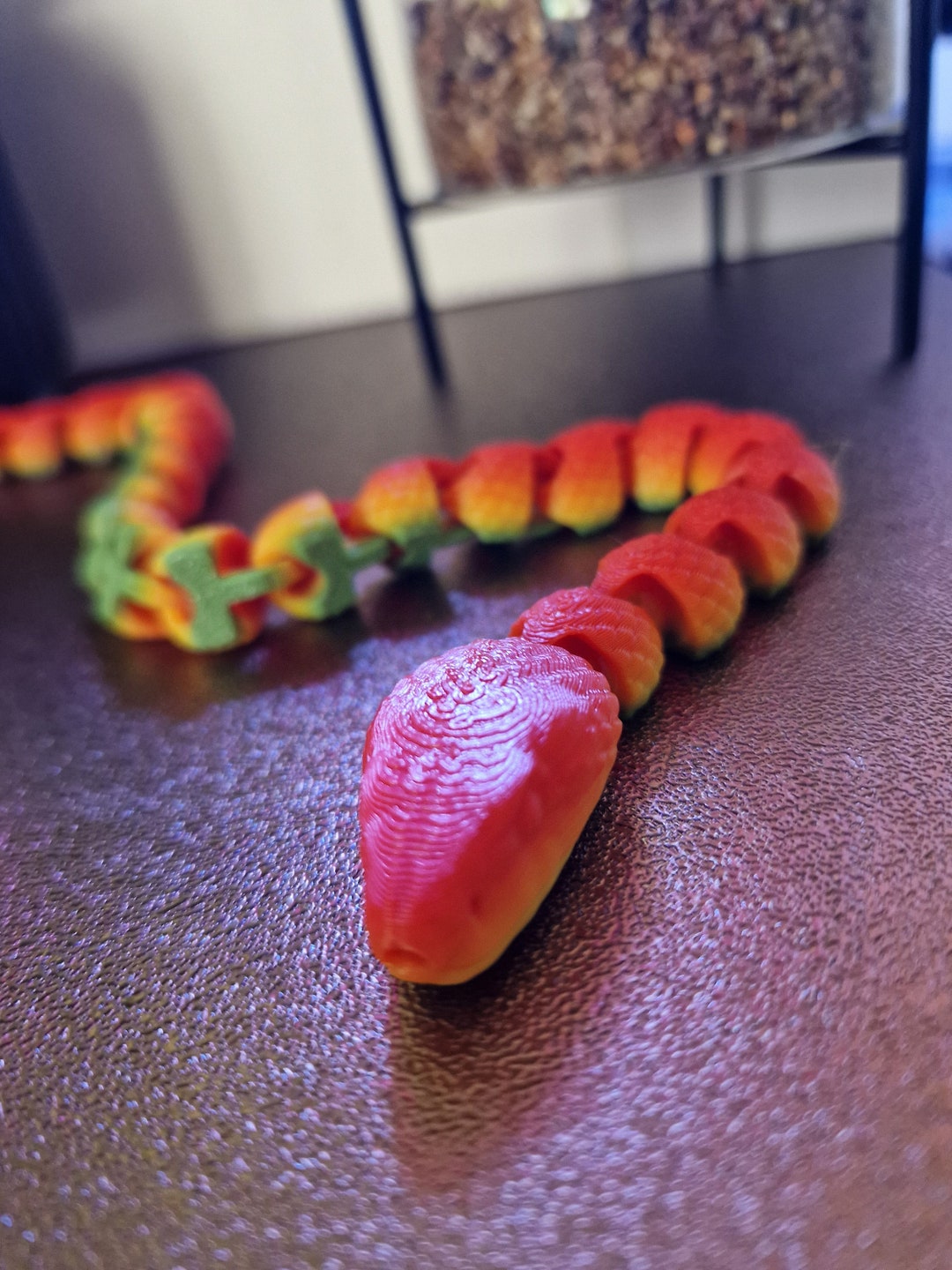 2FT Articulated Snake Fidget Toy Rainbow or Solid Color Fidget Toy ...