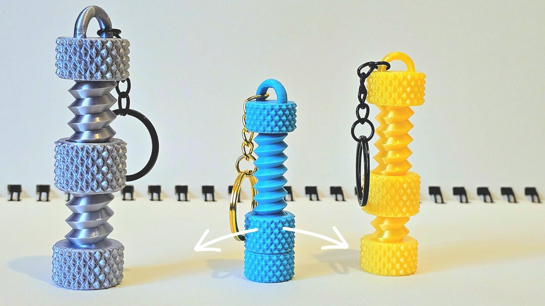 Knurled Bolt Fidget Keychain: 3D Printed Sensory Toy - Etsy UK