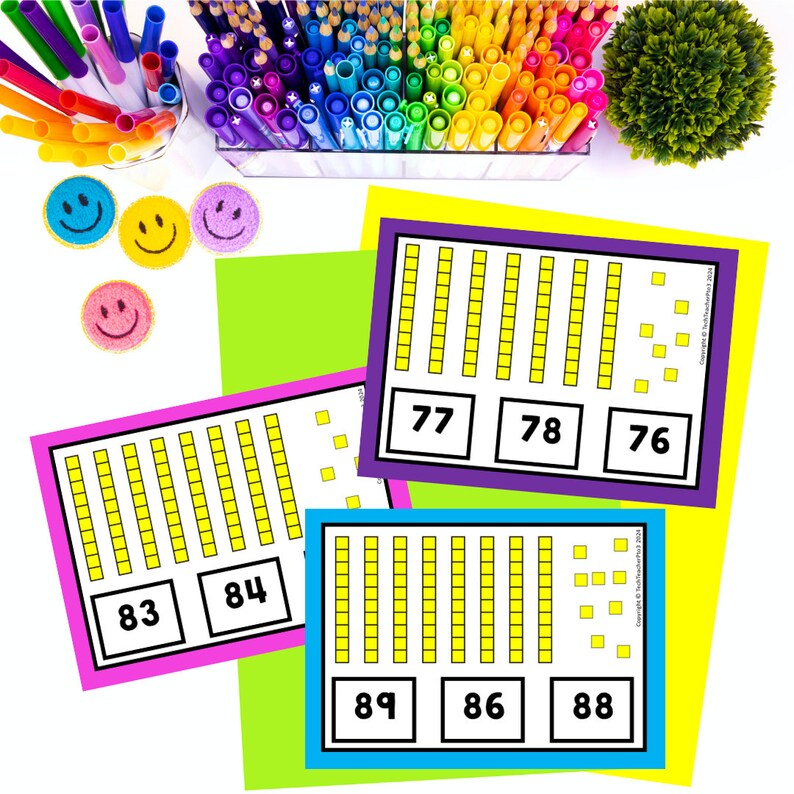 Count and Clip Number Cards 1-100 Kindergarten and First Grade Math - Etsy