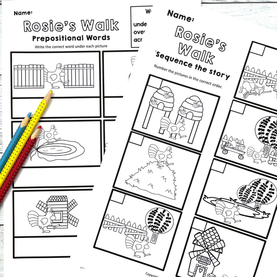 Rosie's Walk by Pat Hutchins Story Retell Activities - Etsy