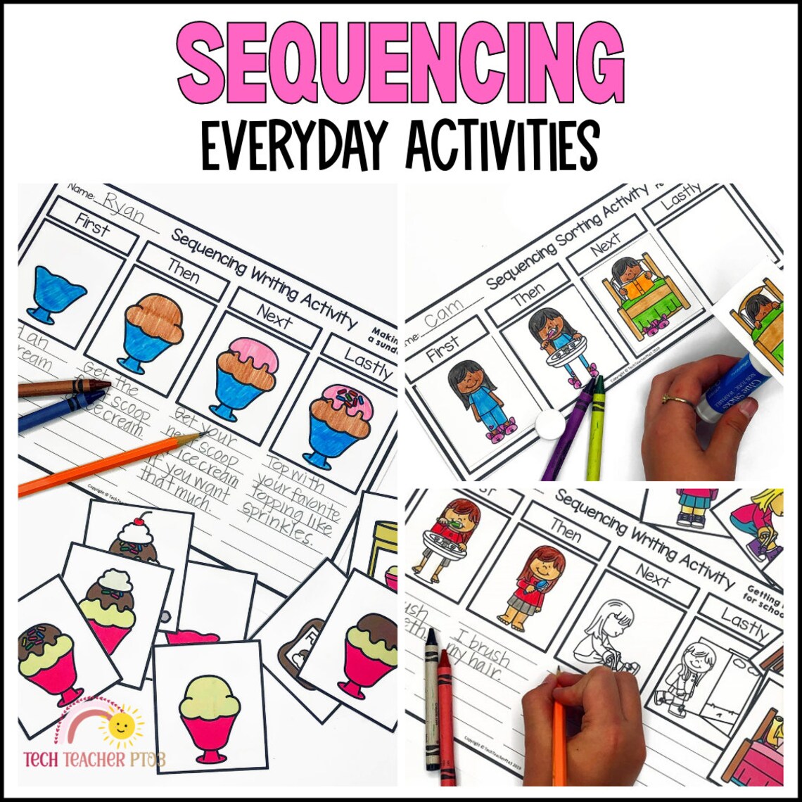 Sequencing Activities Picture Cards Write Cut and Paste - Etsy