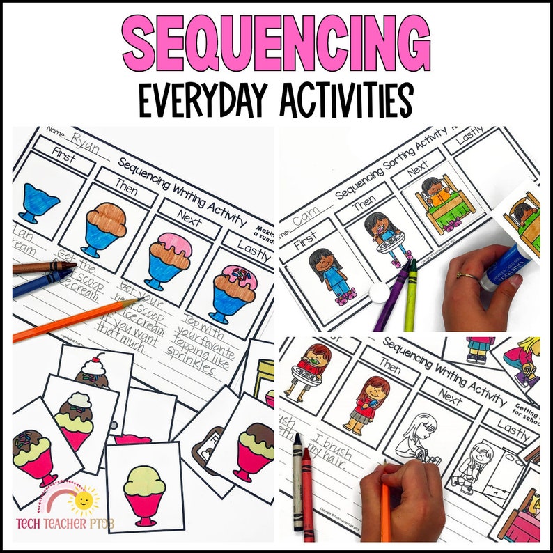 Sequencing Activities Picture Cards Write Cut and Paste - Etsy