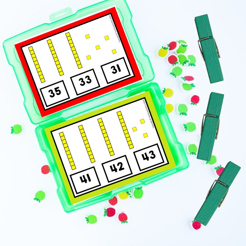 Count and Clip Number Cards 1-100 Kindergarten and First Grade Math - Etsy