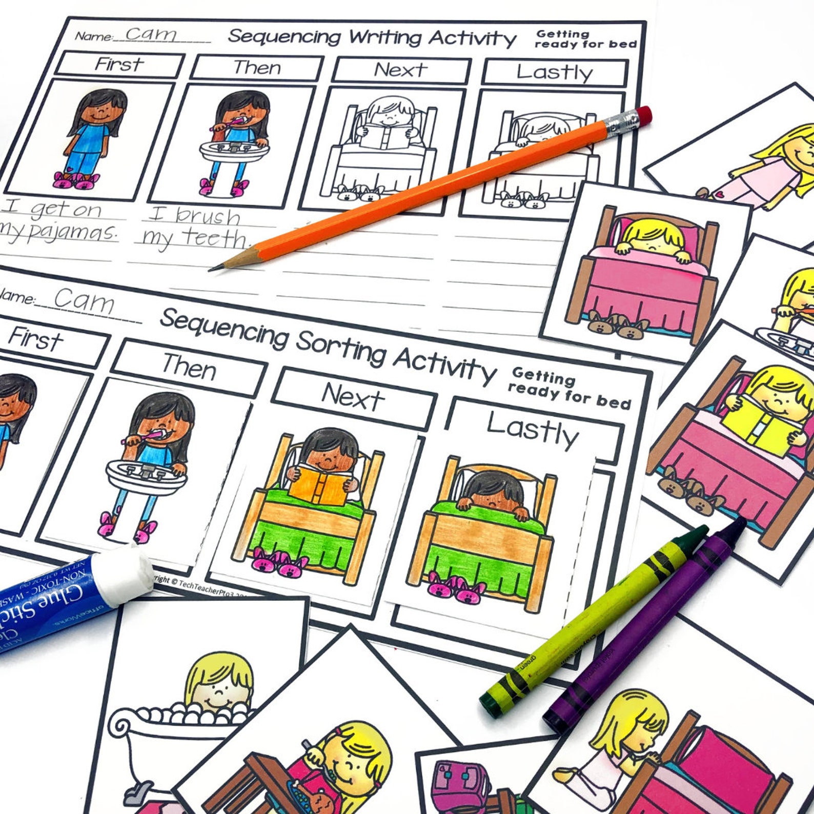 Sequencing Activities Picture Cards Write Cut and Paste - Etsy