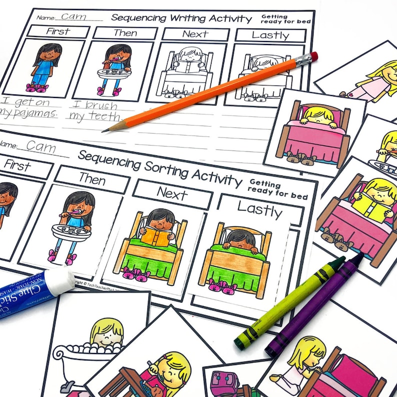 Sequencing Activities Picture Cards Write Cut and Paste - Etsy