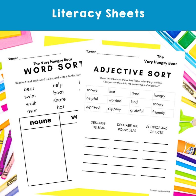 The Very Hungry Bear | Lessons Activities Story Retell Comprehension ...