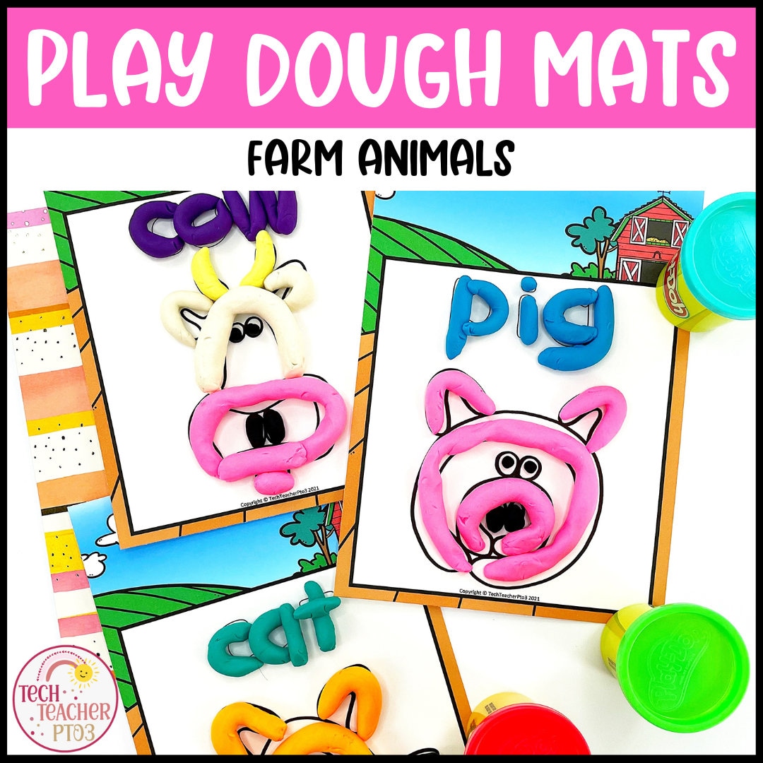 Farm Animal Play Dough Mats Activities - Etsy
