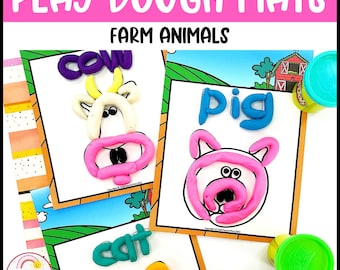 Farm Animal Play Dough Mats - Etsy