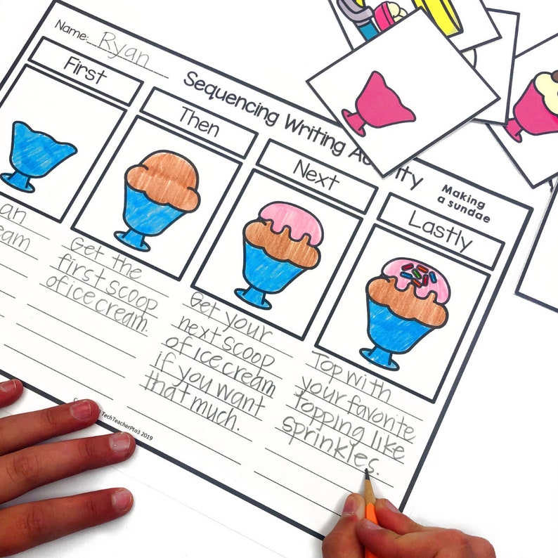 Sequencing Activities Picture Cards Write Cut and Paste - Etsy