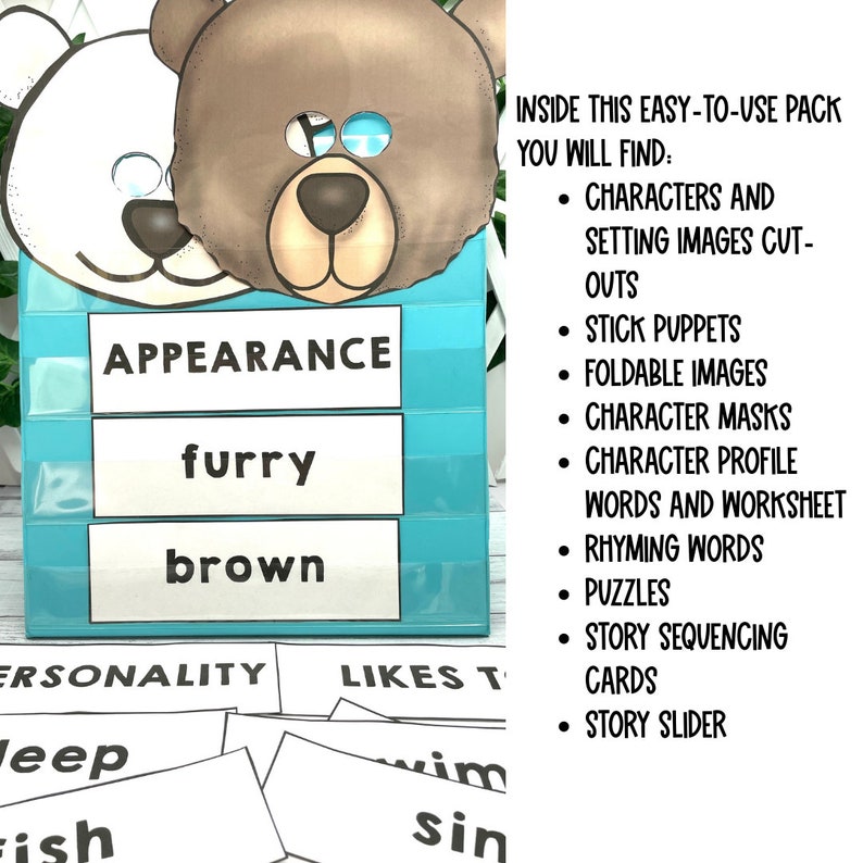 The Very Hungry Bear by Nick Bland Story Retell Activities - Etsy