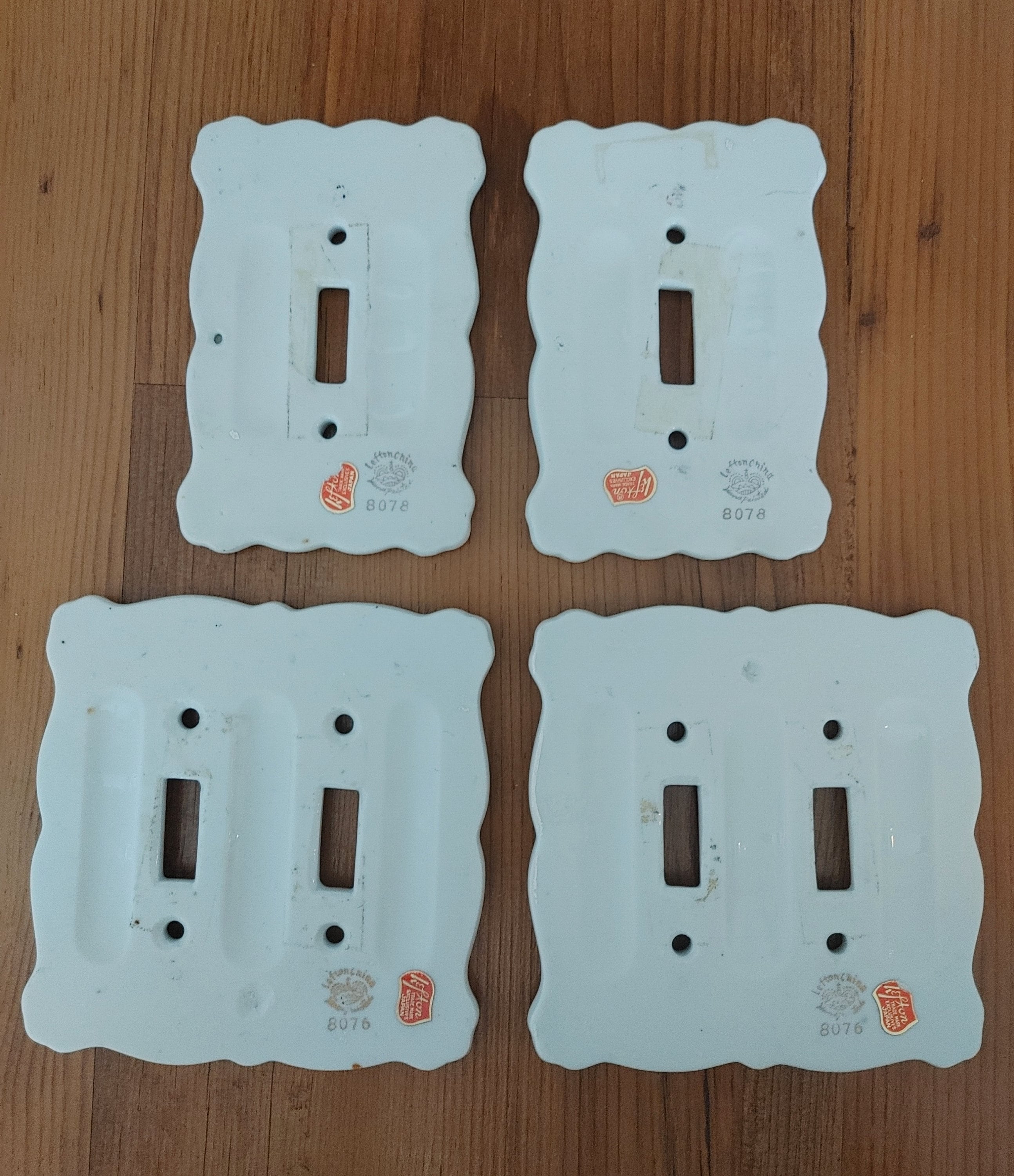 Vintage Lefton Porcelain Light Switch Plates. Gold Silver Rose Design ...