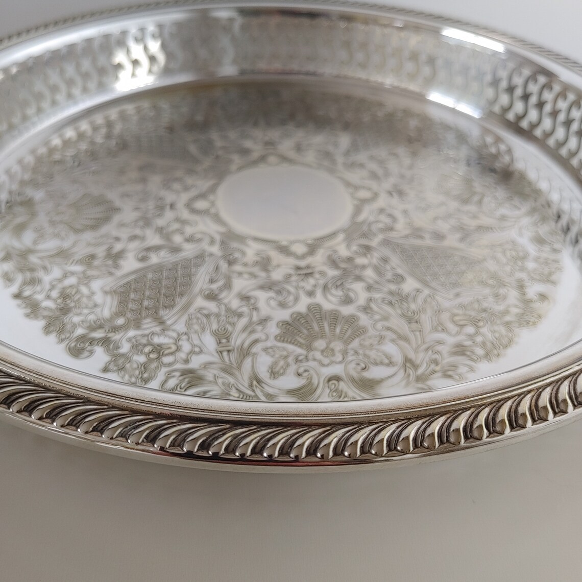 Viking Plate Bar/vanity Tray. Silver Electroplated Brass. Made in ...