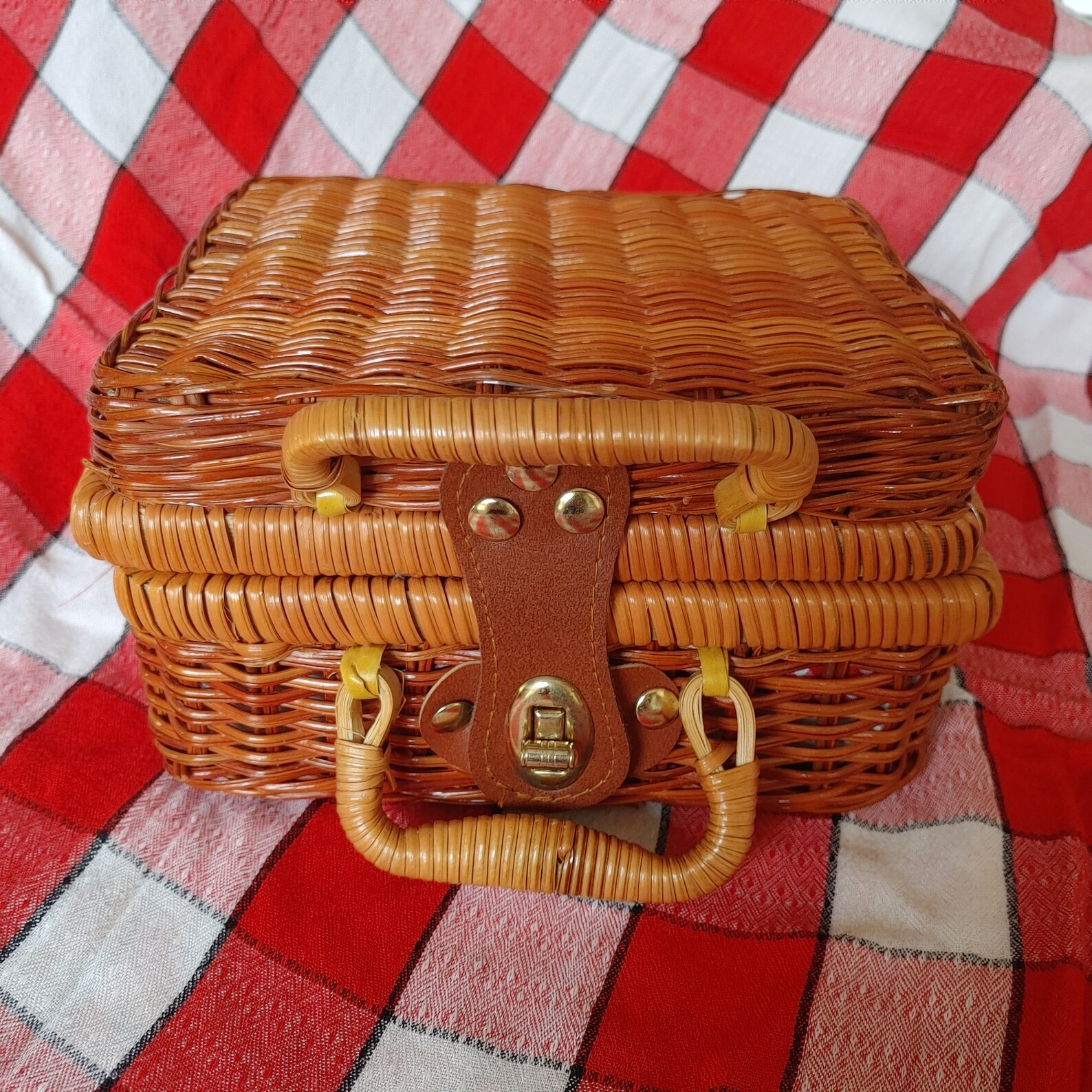 Vintage Miniature Picnic Basket Porcelain Tea Set - Etsy