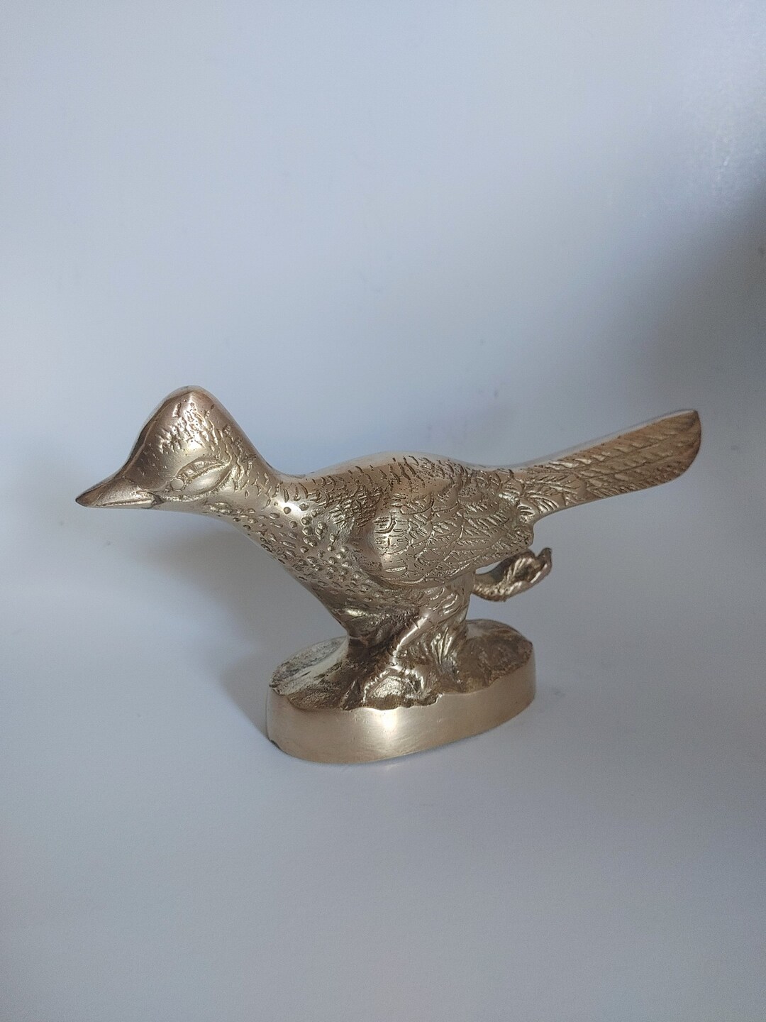 Vintage 1960's Brass Roadrunner Figurine Decor Paperweight - Etsy