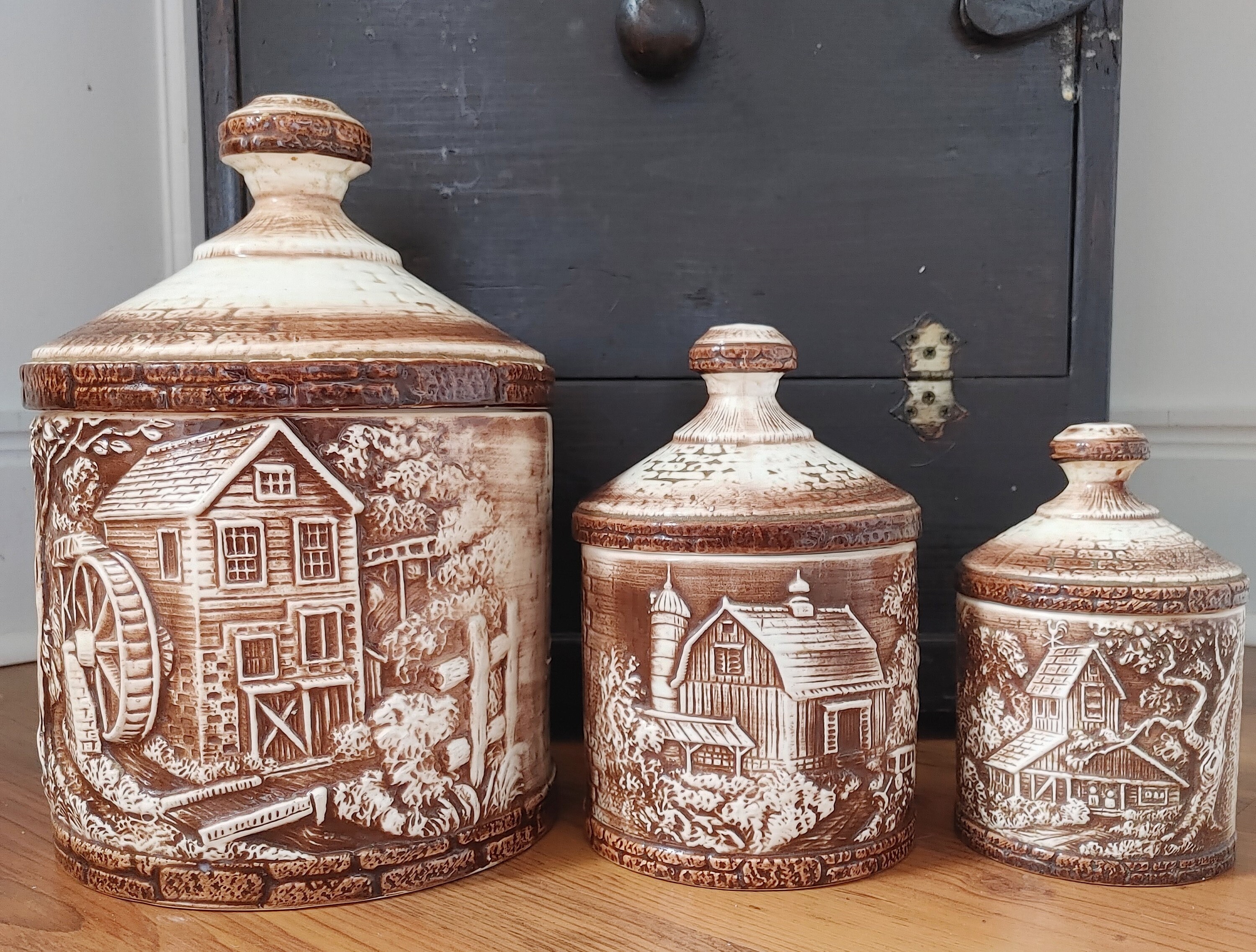 Vintage Ceramic Canister Set Farmhouse Decor 1960's - Etsy
