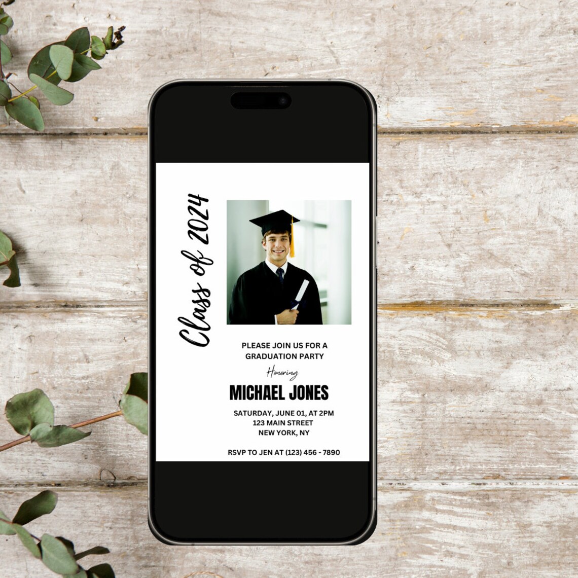 Editable Graduation Invitation, Class of 2024 Graduation Party Invite ...