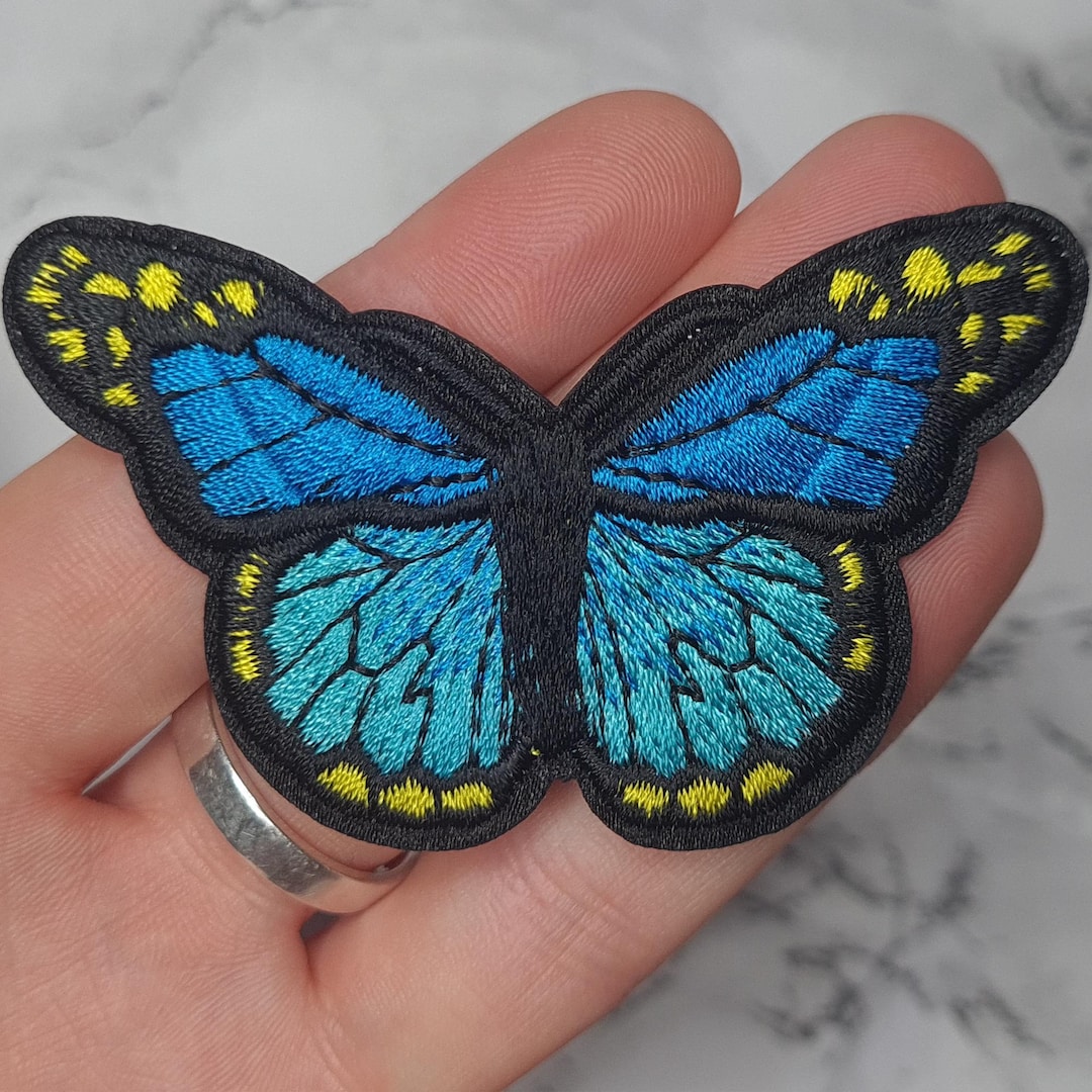 Blue Gradient Butterfly Embroidered Iron on Patches | Set of 3 - Etsy