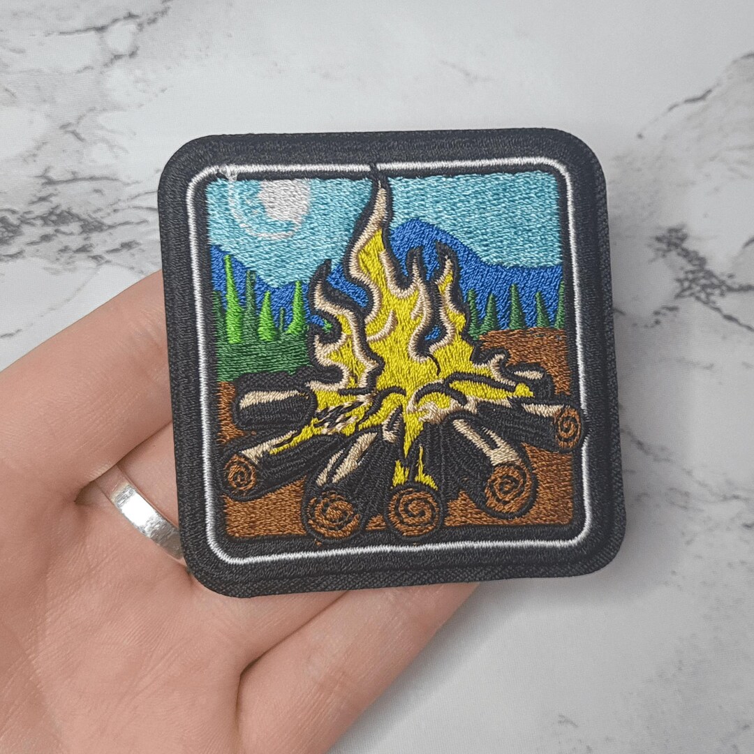 Realistic Campfire Iron on Patch | Sew on Embroidered Patch Badge ...