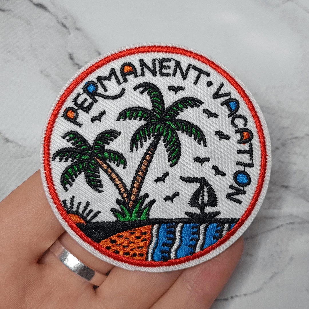 Palm Trees Permanent Vacation Iron on Patch | Sew on Patch Applique ...