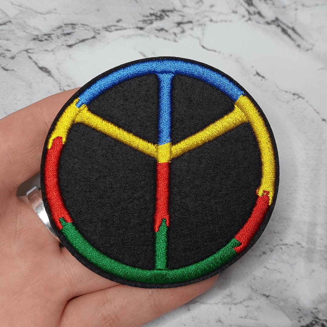 Rasta Peace Sign Embroidered Patch | Hippie Iron on Badge - Etsy