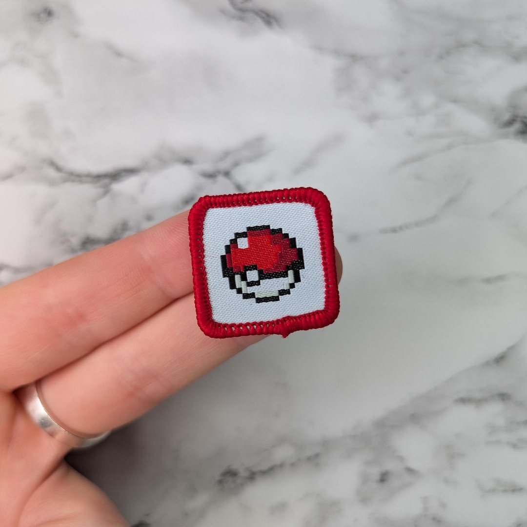 Small Poké Ball Iron-on Patch | Embroidered Iron-on/sew-on Applique - Etsy