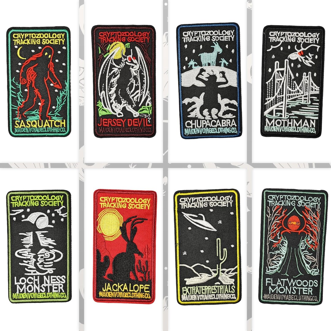 The Cryptid Collection Iron on Patches | Sew on Back Patch Embroidered ...