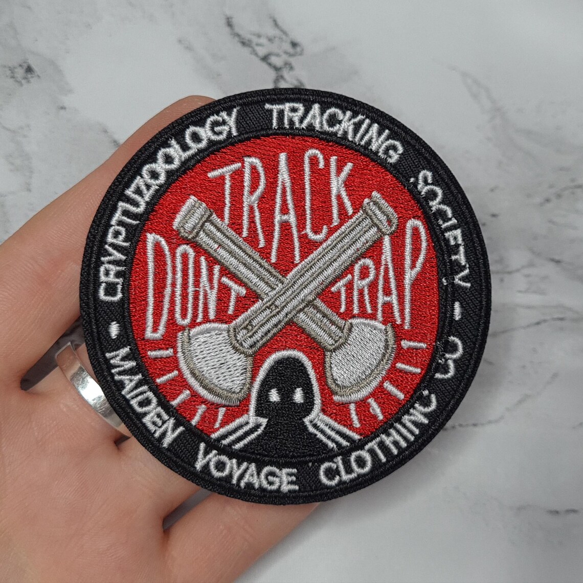Mothman Track Don't Trap! Iron on Patch | Sew on Patch Applique ...