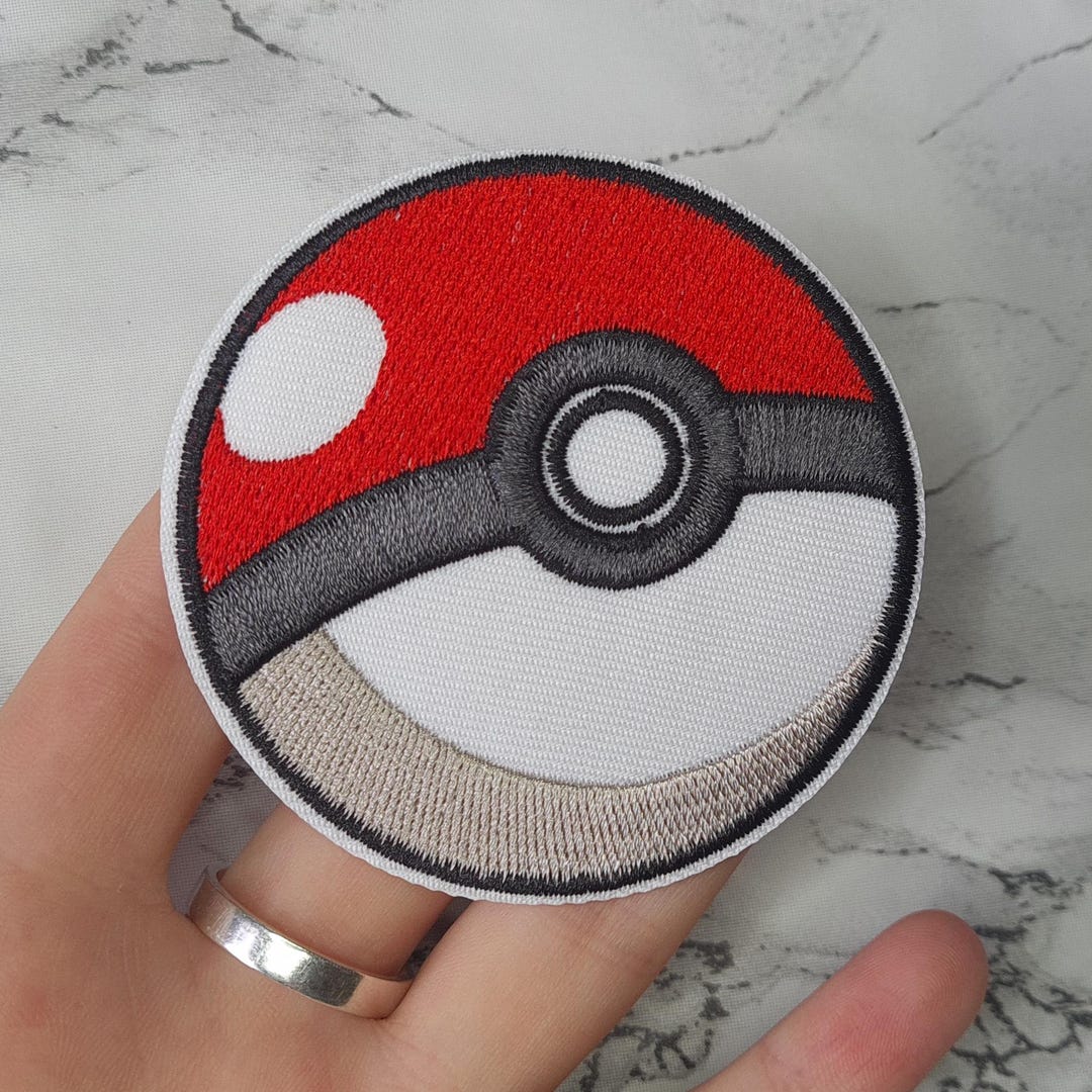3D Pokeball Iron on Patch Sew on Patch Applique, Embroidered Patches - Etsy