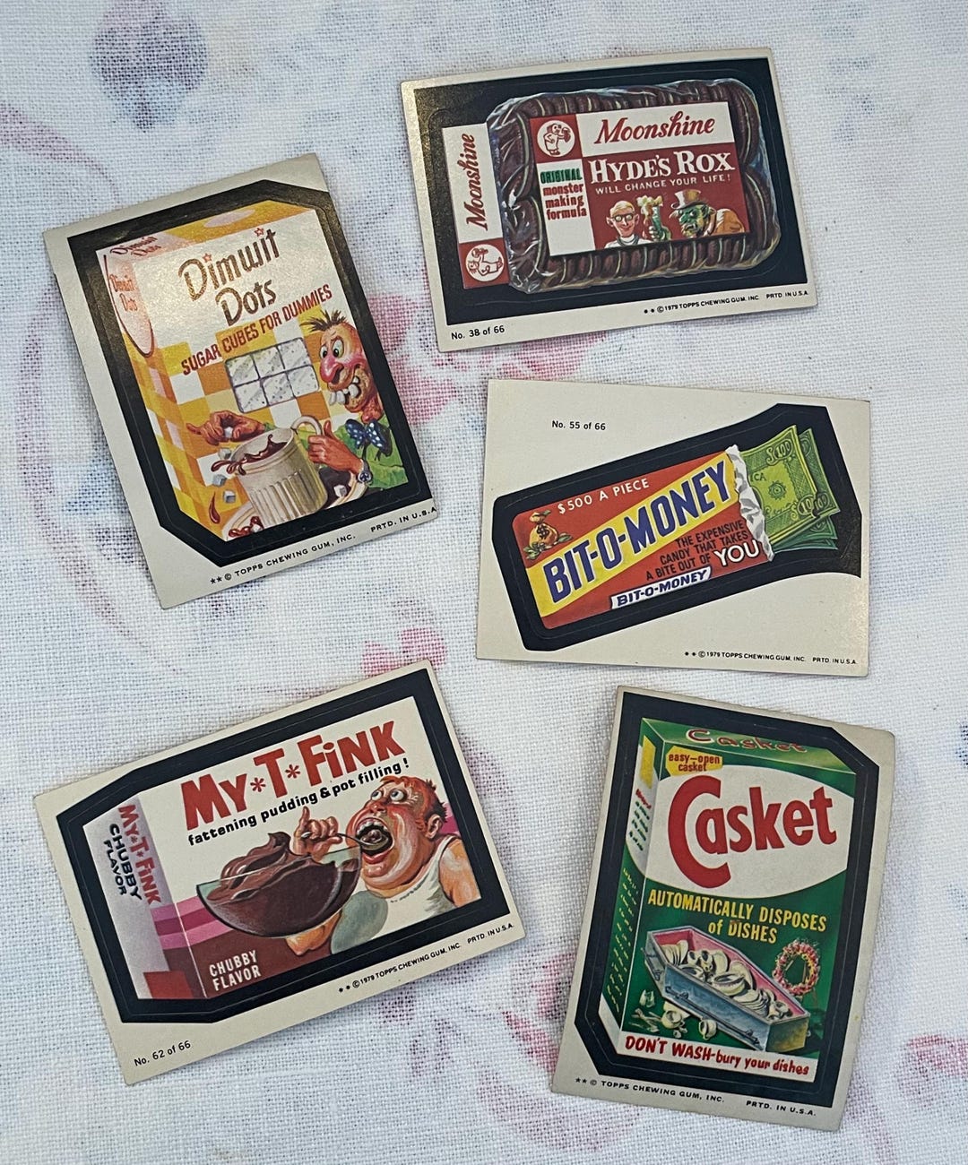 Five Vintage 1970s Topps Wacky Packages Collectible Card Stickers Spoof ...