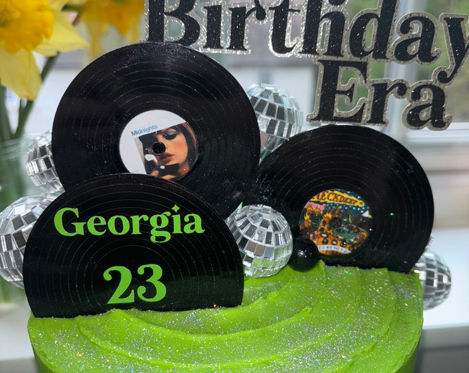 Custom Edible Vinyl Record Cake Topper. LP Edible Image for Round Cakes ...