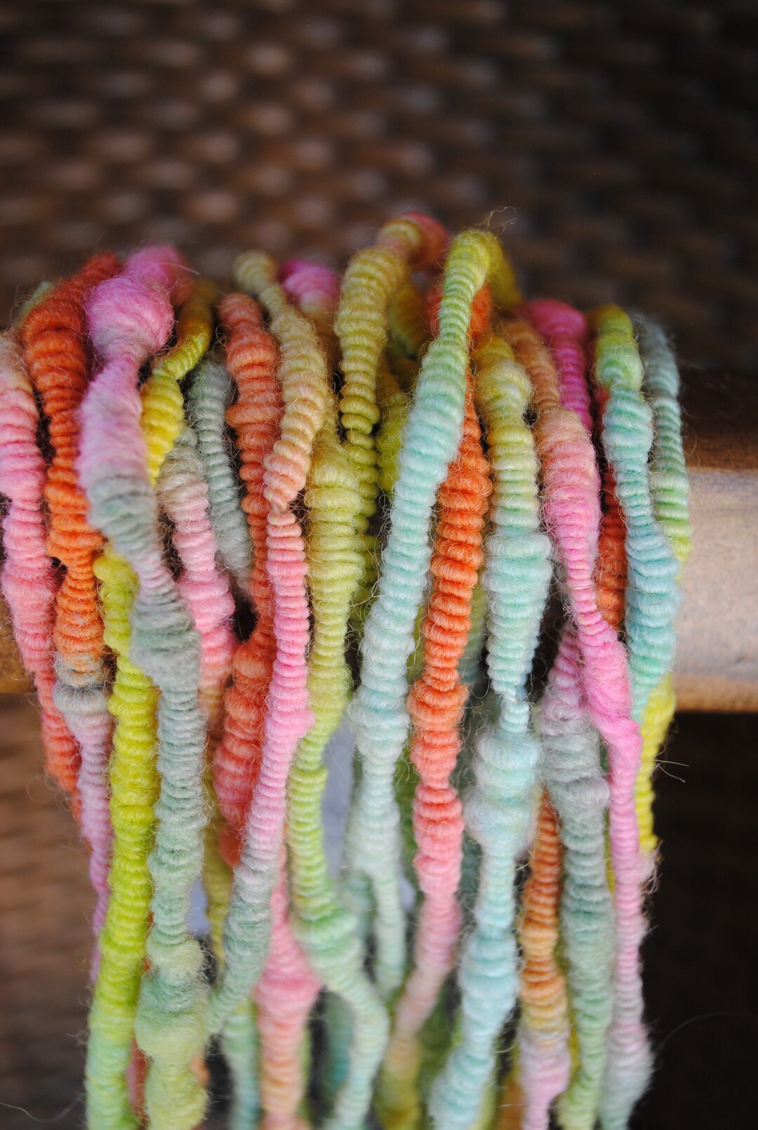 Hand Spun Core Spun Coiled Wool Yarn - Etsy