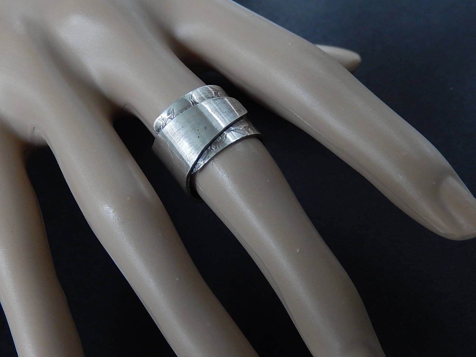 Overlapping Sterling Silver Ring Wide Band Wrap Ring | Etsy