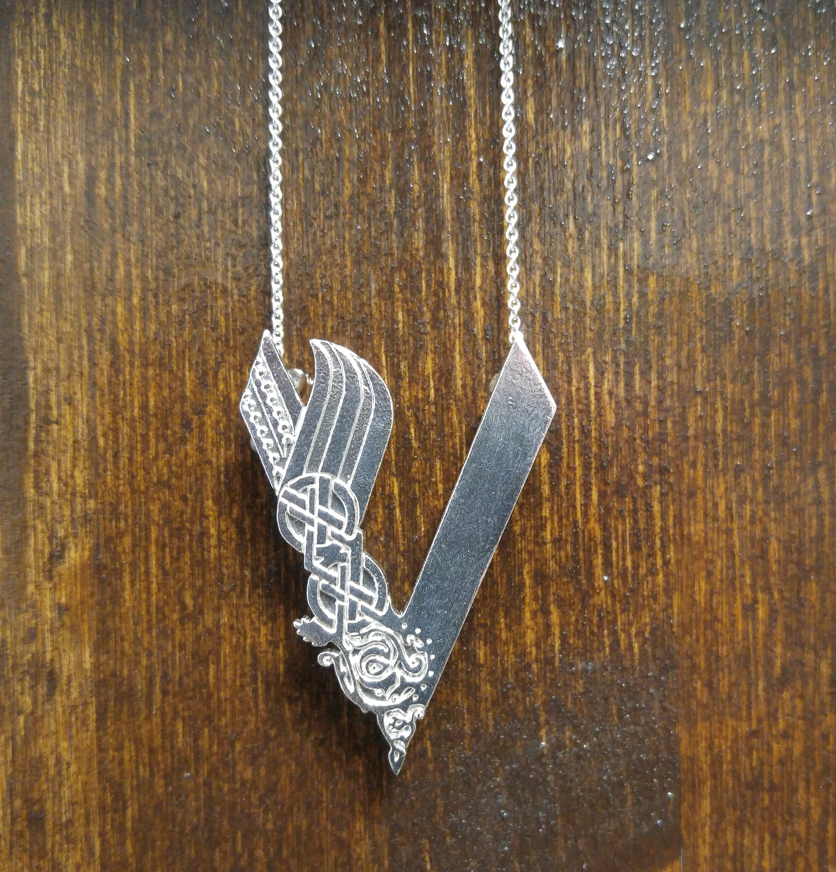 Vikings TV Logo Pendant Solid Sterling Silver, Nordic Jewelry, Norse ...