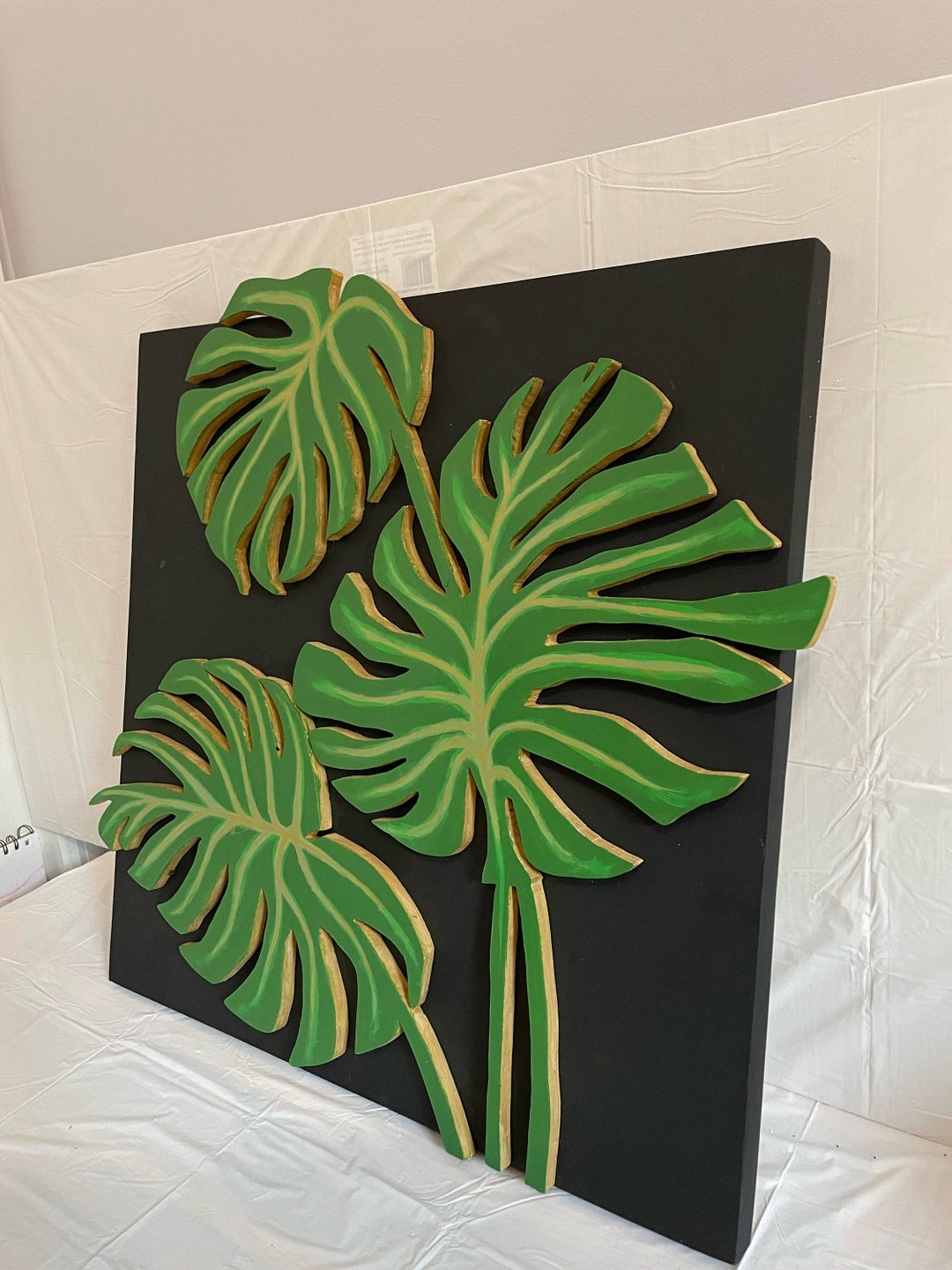 Textured Monstera Leaf Wall Art 3D Botanical Decor - Etsy