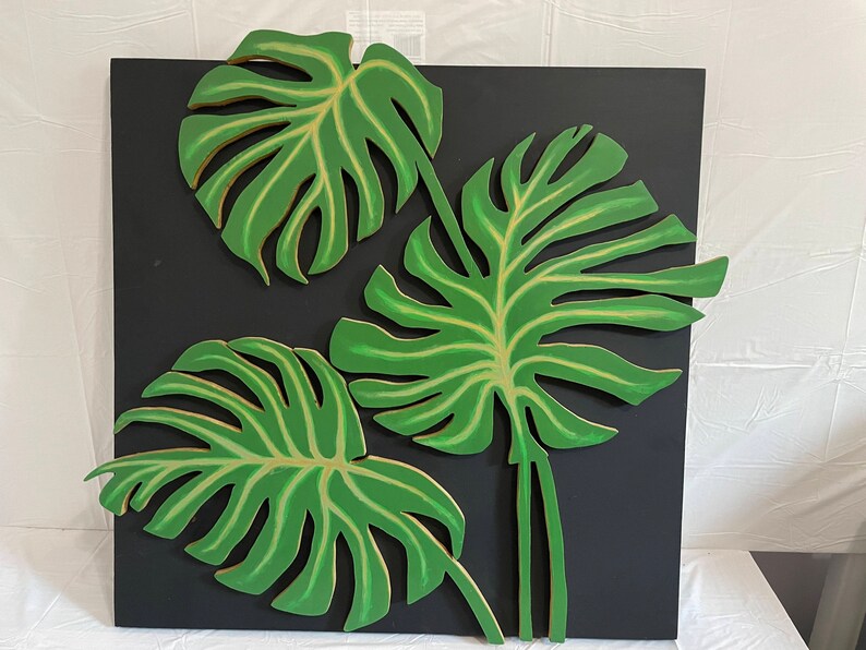 Textured Monstera Leaf Wall Art 3D Botanical Decor - Etsy