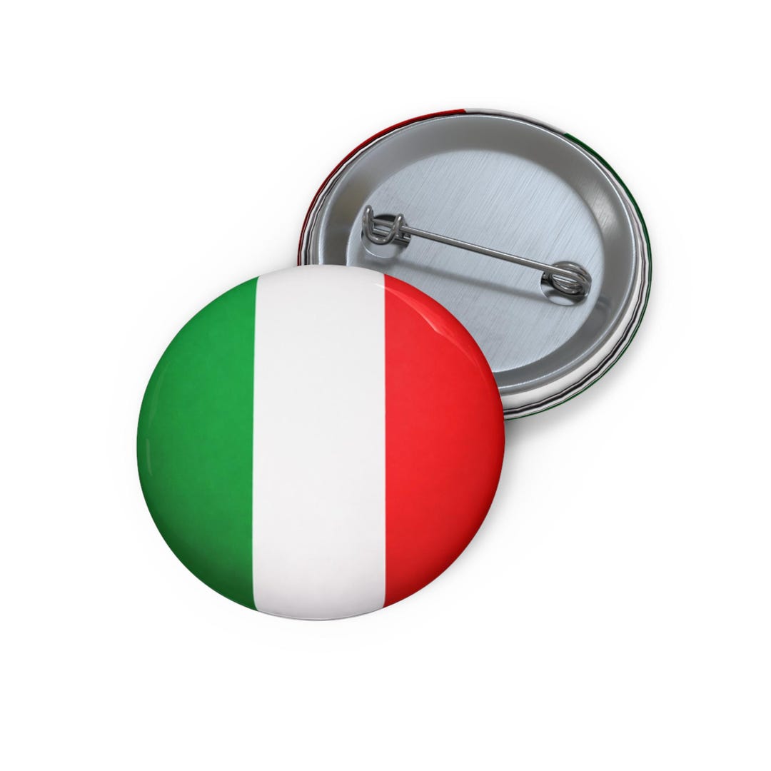 Italian Flag Pin Button | Round Tricolor Italy Badge, Country Pride - Etsy