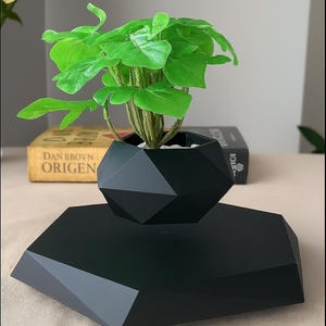 Modern Levitating Plant Pot – Geometric Floating Planter With Magnetic ...