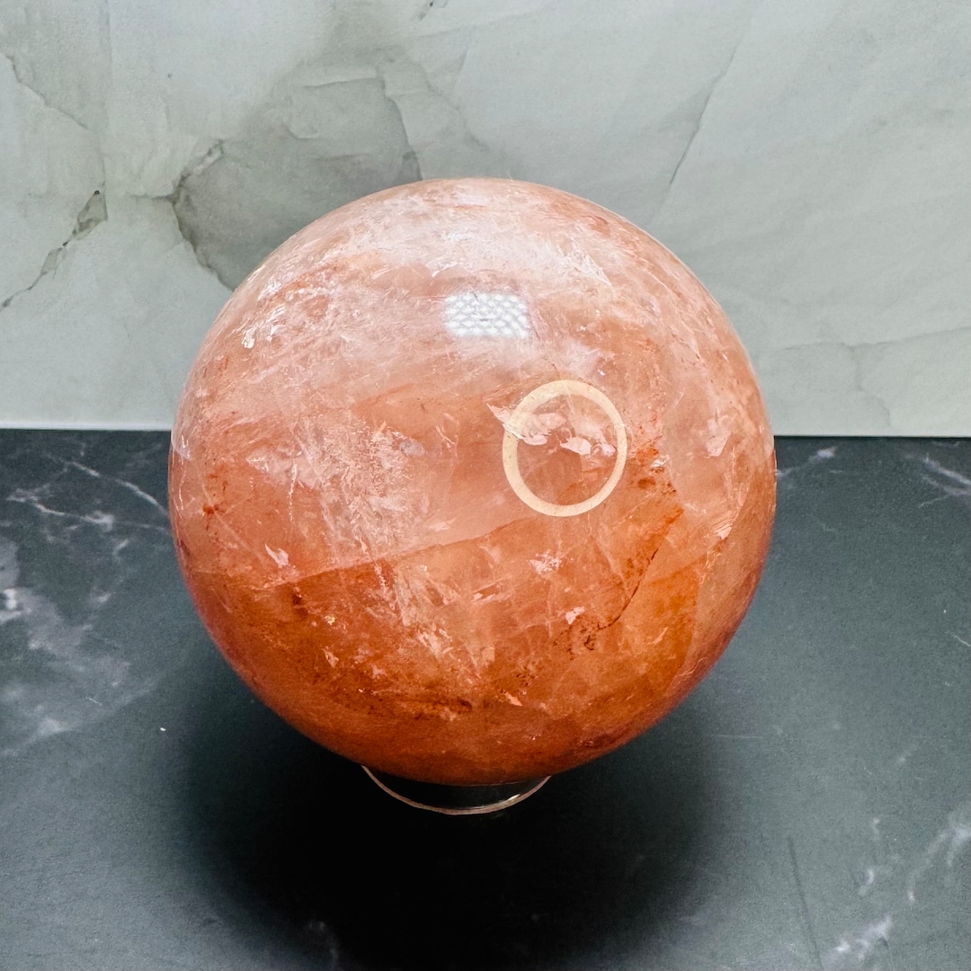 Fire Quartz Sphere 3” | Rainbows | Orange | Red | Crystal Decor ...