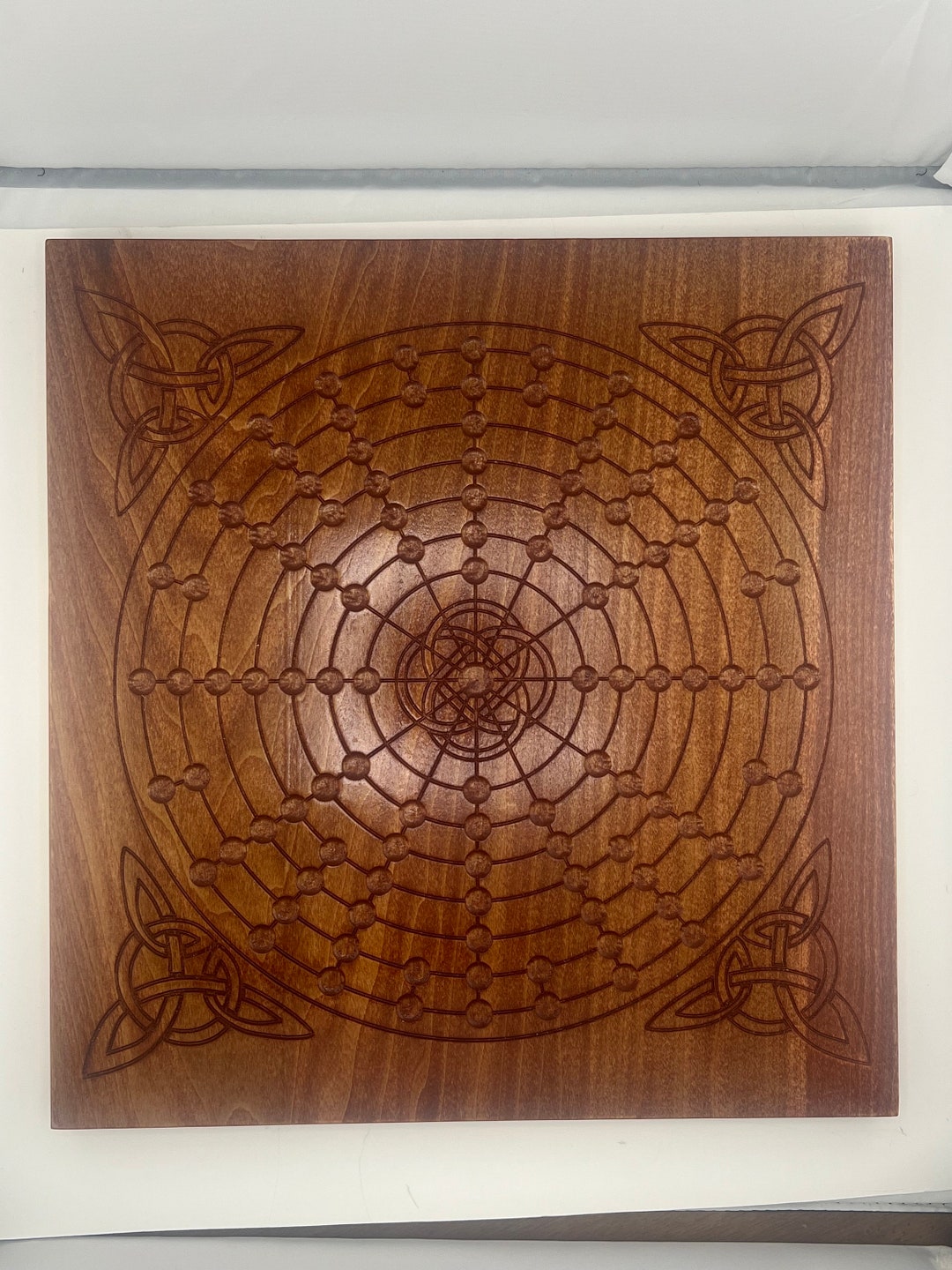 12 X 12.5 Inch Wooden Fidchell Board Game With Celtic Design - Etsy