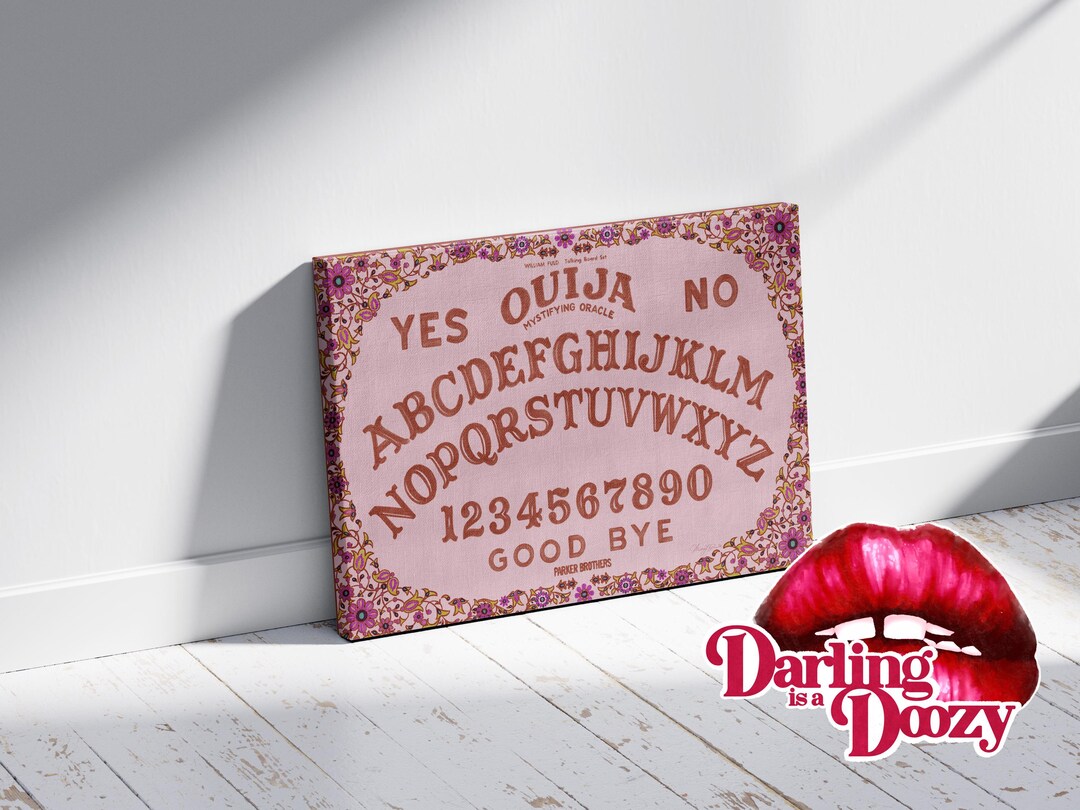 Pink Floral Ouija Board Digital Art Print – Witchy Wall Decor With ...