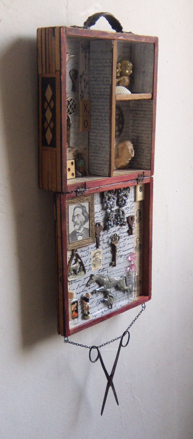 Assemblage Art Recycle 3D Salvage Love Me XO 1077 art | Etsy