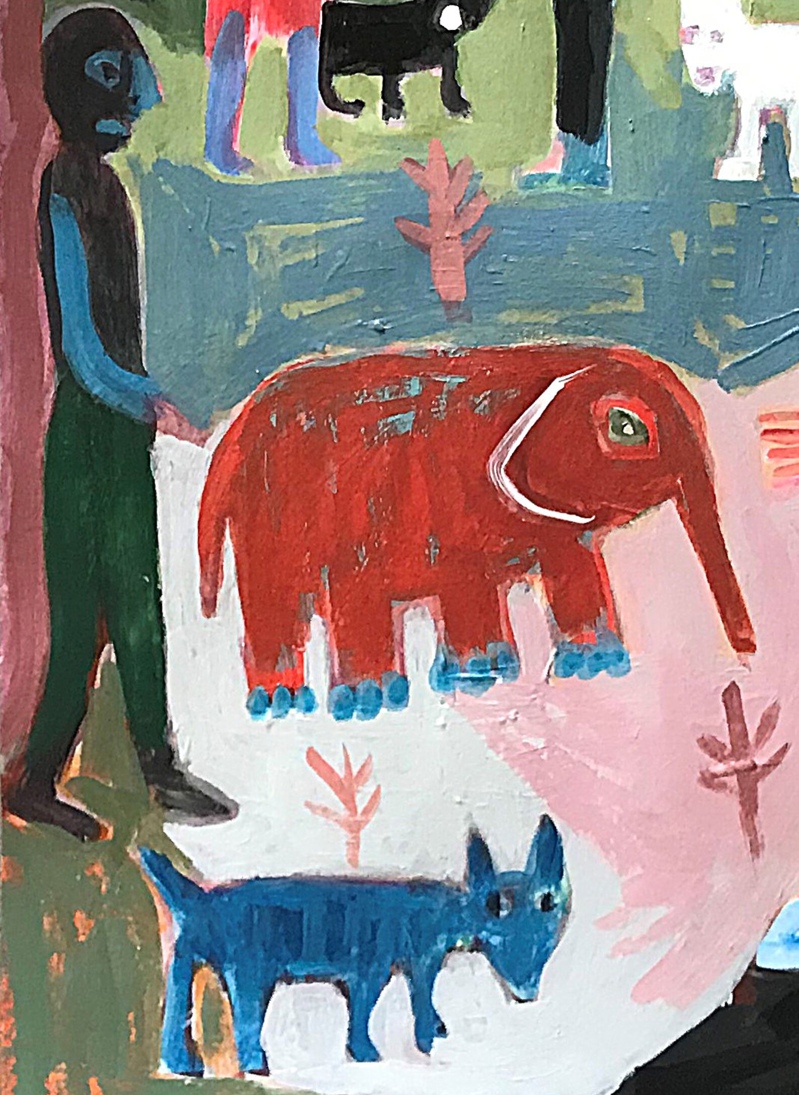 RED ELEPHANT Painting / Figurative Art / Expressionism Art | Etsy