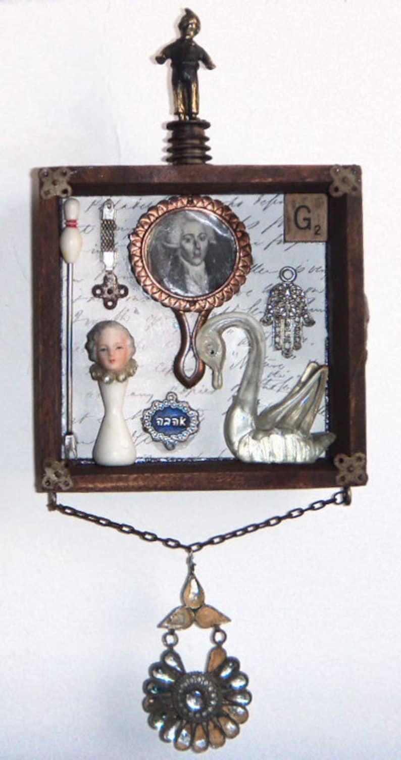 OOAK SHADOW BOX Assemblage Art Abstract Figurine Doll | Etsy