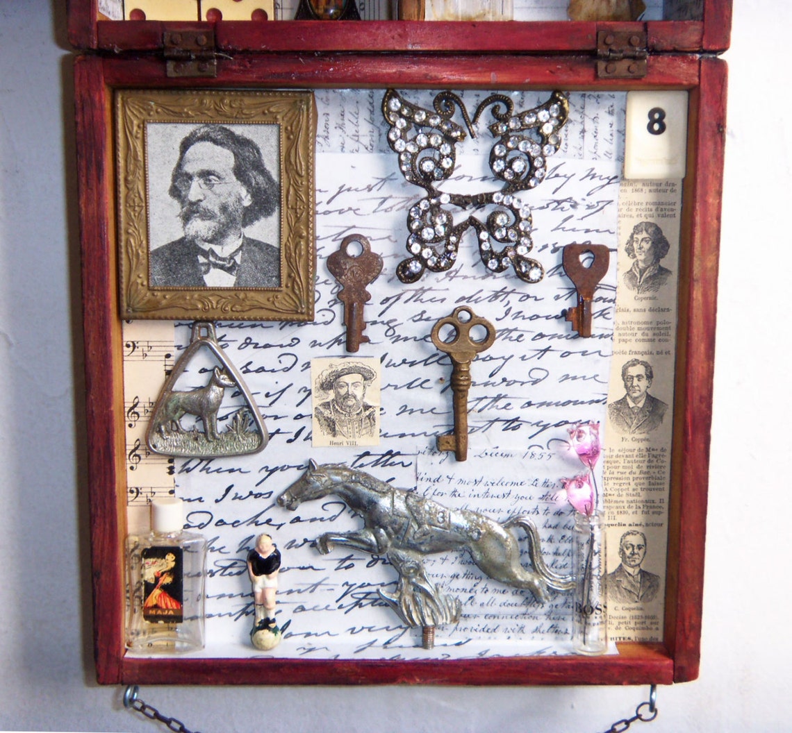 Assemblage Art Recycle 3D Salvage love Me XO 1077 Art - Etsy